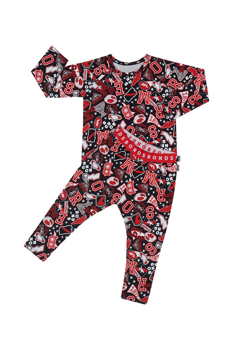 BONDS x AFL Essendon Bombers Kids Sleep Set | KVXLK | Carn The Bombers