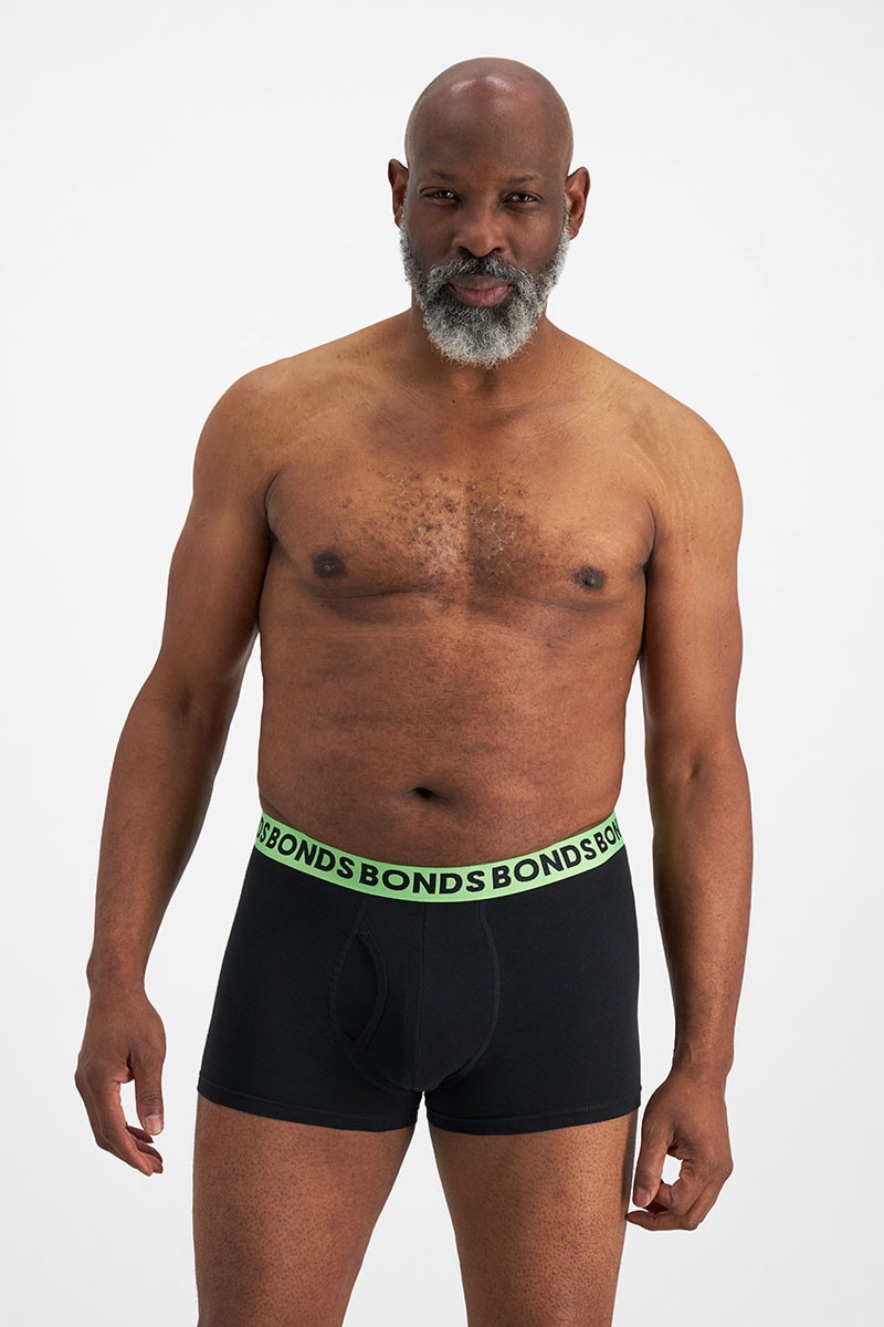 BONDS Everyday Classic Trunk 3 Pack | MWPY3A | Black With Green, Orange ...