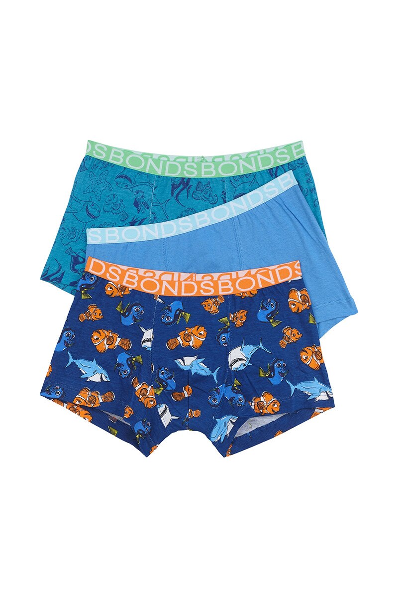BONDS x Finding Nemo Boys Trunk 3 Pack | UWLQ3R | Bubbles 3Pk Trunk