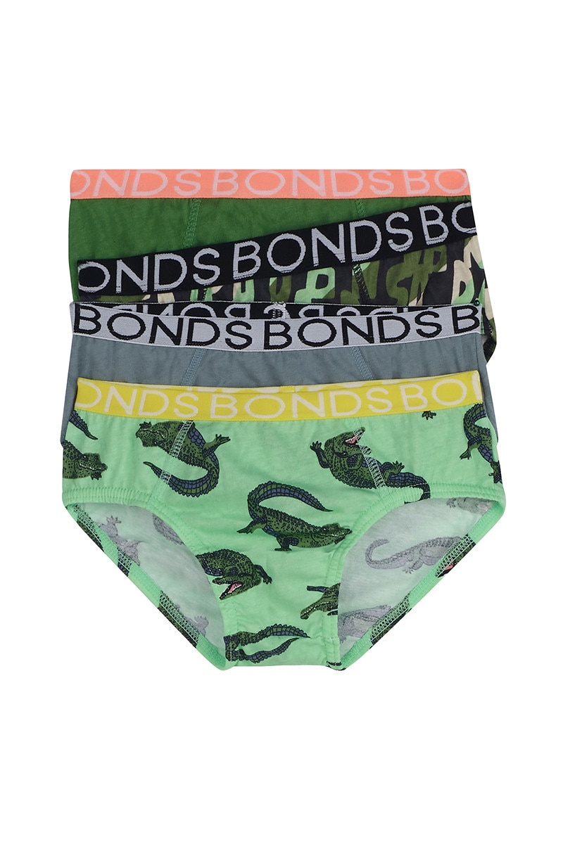 BONDS Boys Brief 4 Pack | UXYK4A | Charlie Croc