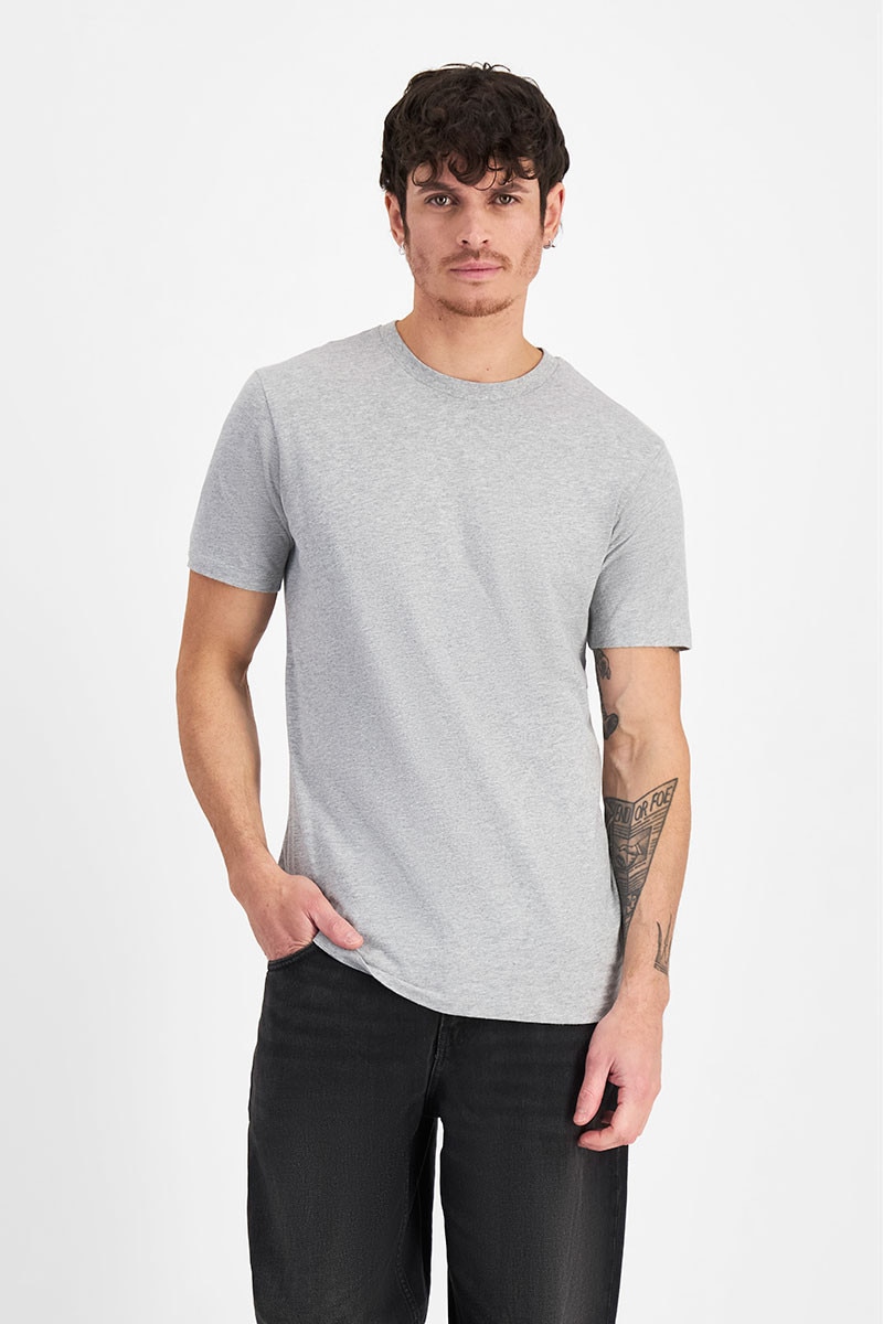 Buy Men's Slim Longline Midweight Crew Tee in Electric Marle Online | BONDS