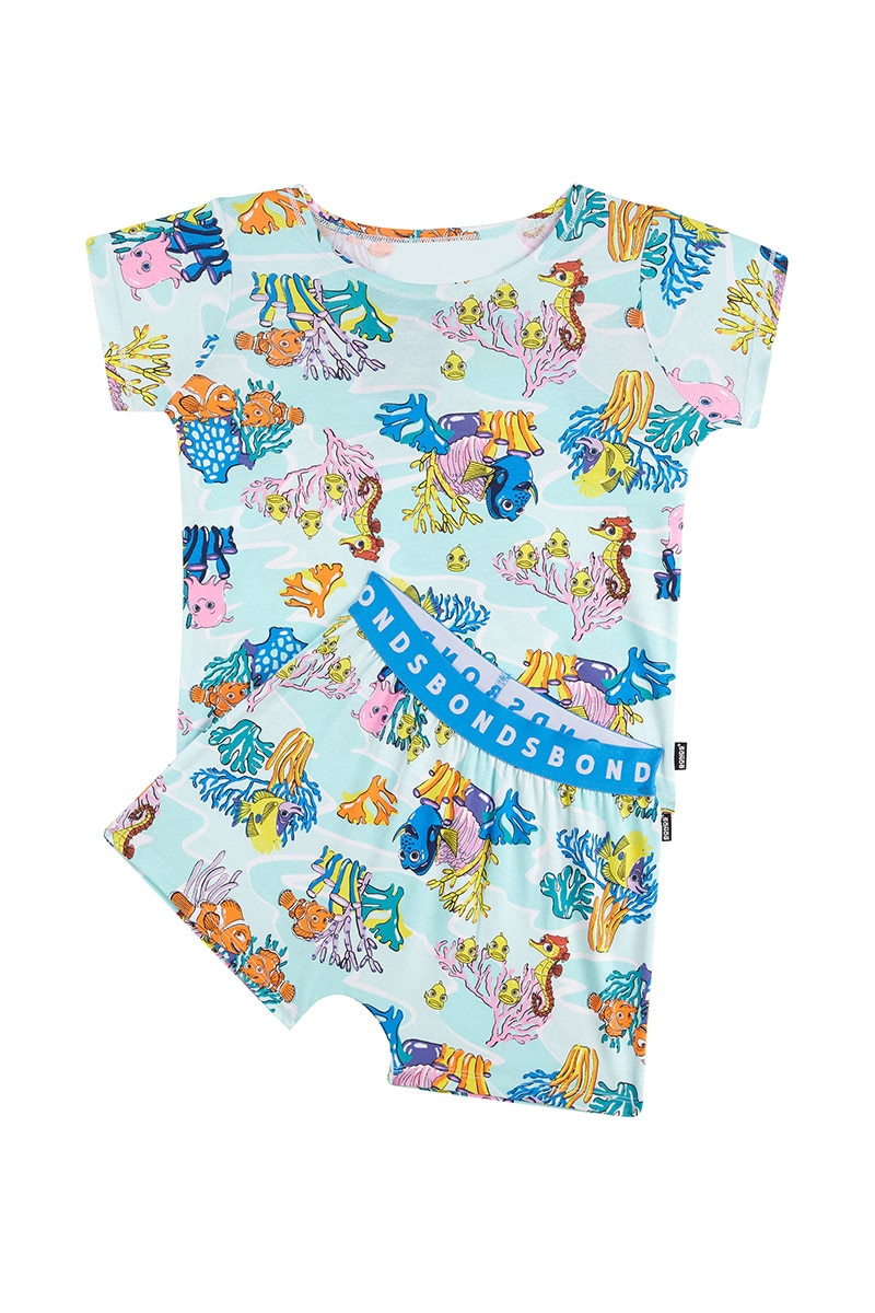 BONDS x Finding Nemo Tee Short Sleep Set | KW4HR | Nemo's Reef Unreal Aqua