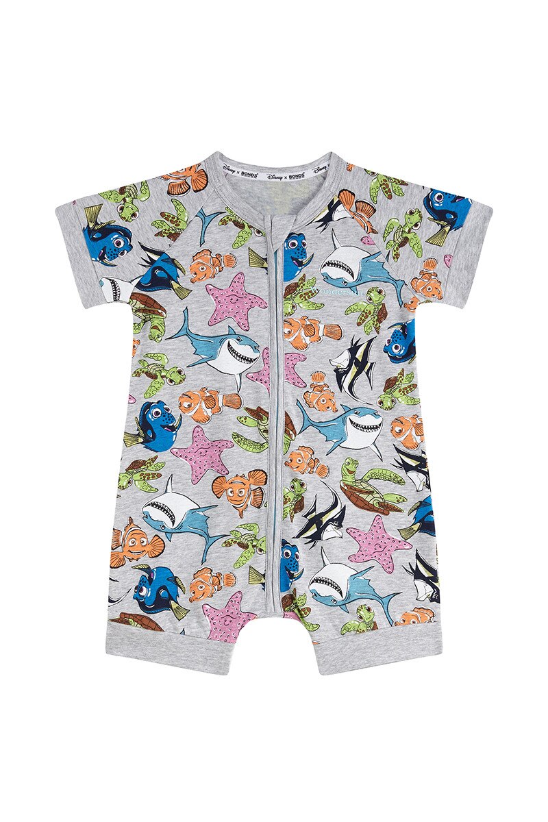 BONDS x Finding Nemo Zip Romper | BWQAR | Pacific Ocean New Grey Marle