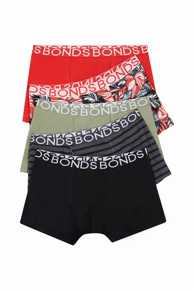 BONDS Boys Print Trunk 5 Pack | UWJR5A | Bahama Palms Night