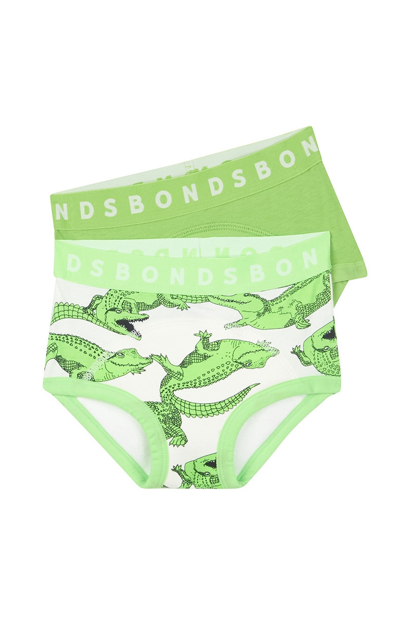 BONDS Whoopsies Toilet Training Undies 2 Pack | BWNRA | Criss Croc Green