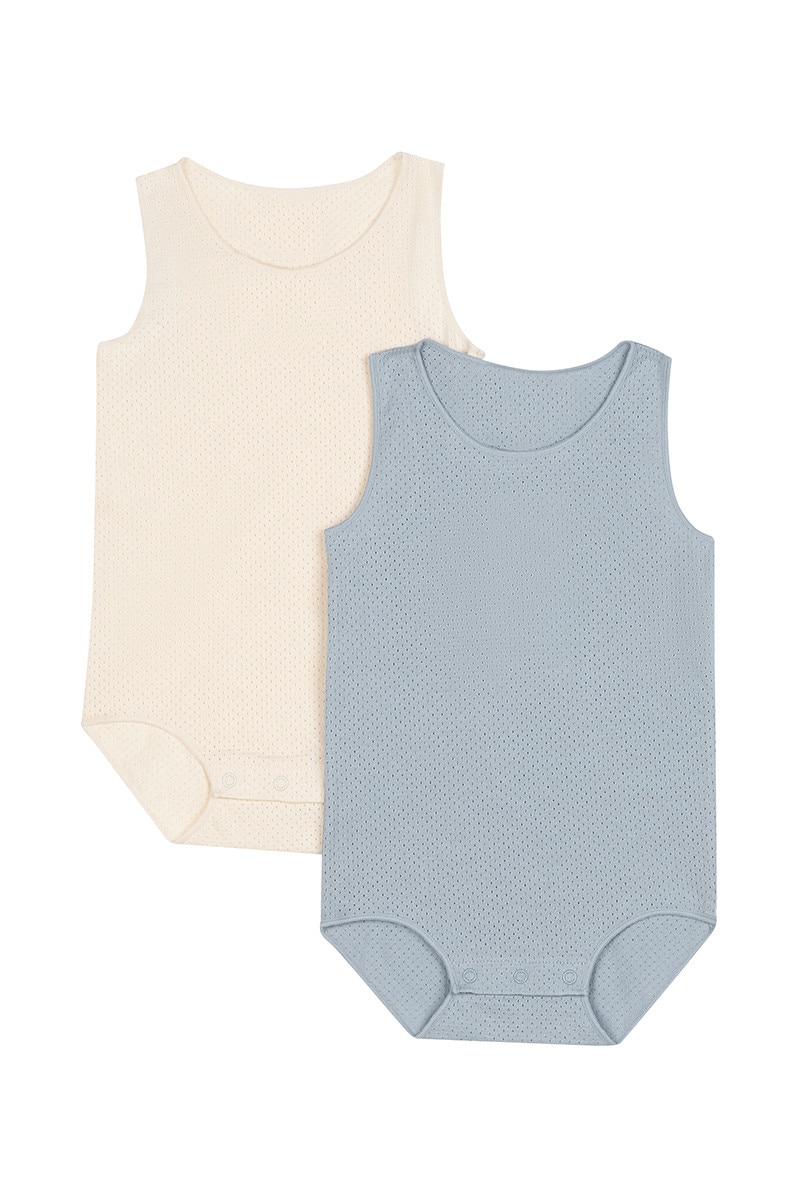Bonds Wondercool Eyelet Singletsuit 2 Pack | Baby Baby Bodysuit | BX3KA