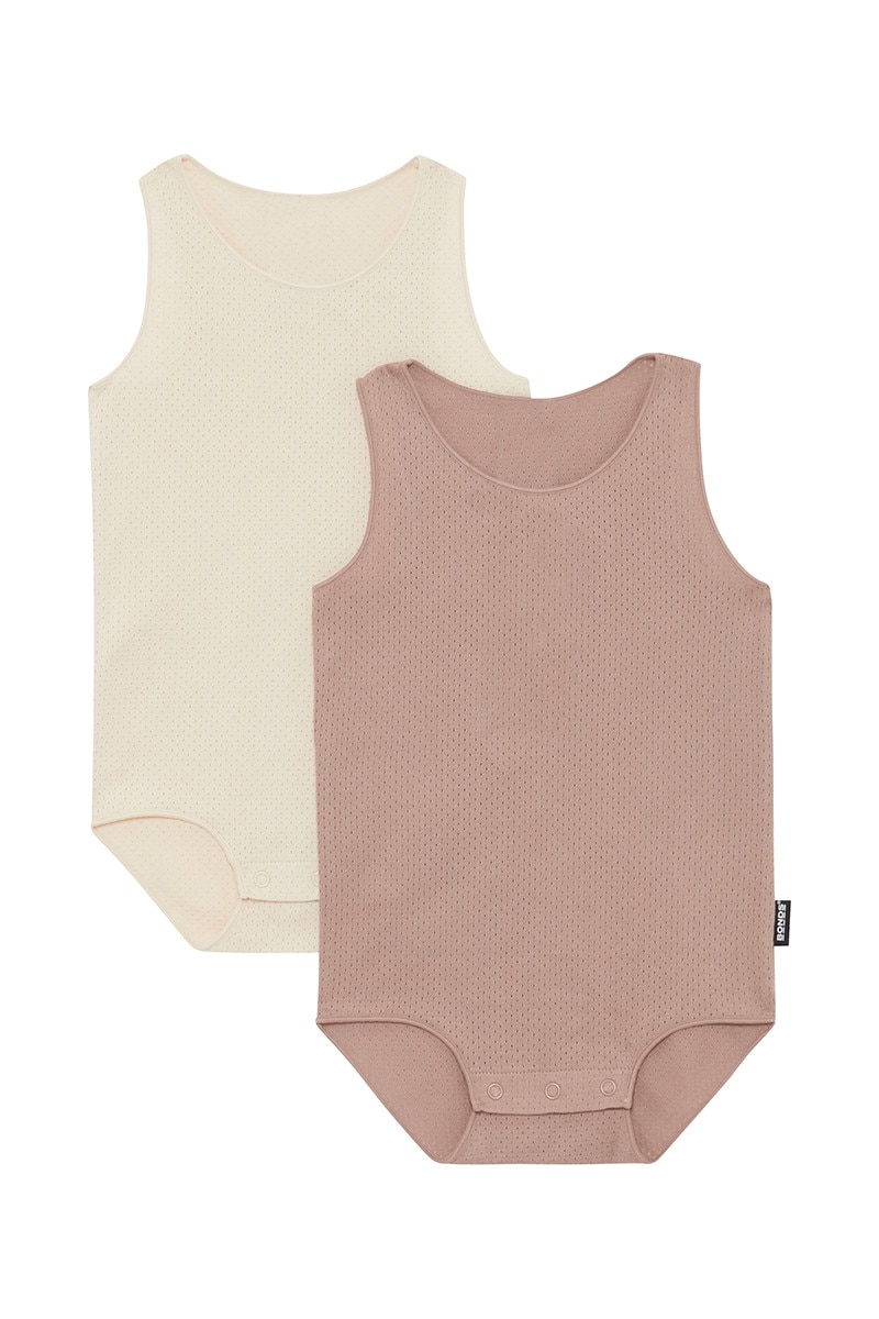 Bonds Wondercool Eyelet Singletsuit 2 Pack | Baby Baby Bodysuit | BX3KA