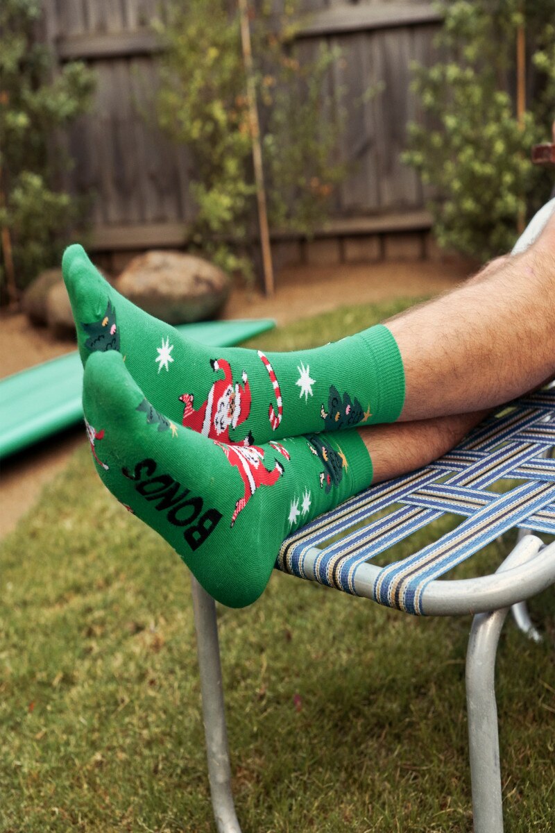Bonds Christmas Pattern Crew 1 Pack | Womens Socks | LXFN1N