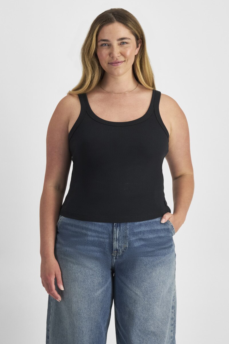 Bonds Organics Cotton Rib Scoop Tank | Womens T-Shirt | CQLPI