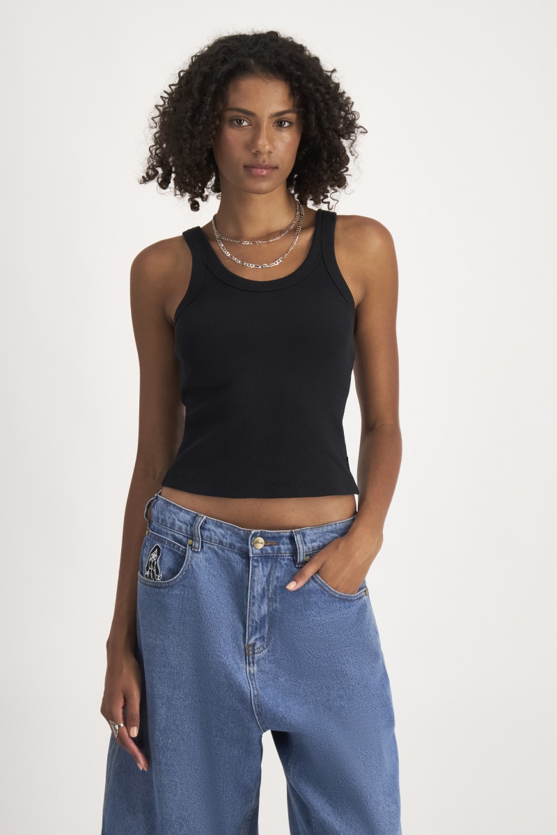 Buy Women's Organics Cotton Rib Scoop Tank in Nu Black Online | BONDS