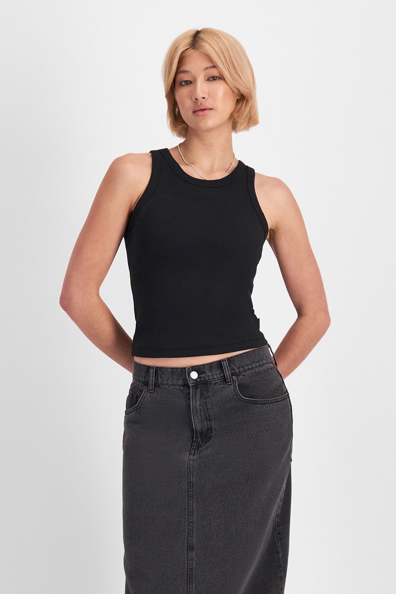 Buy Women's Cotton Rib Bra Tank in Nu Black Online | BONDS