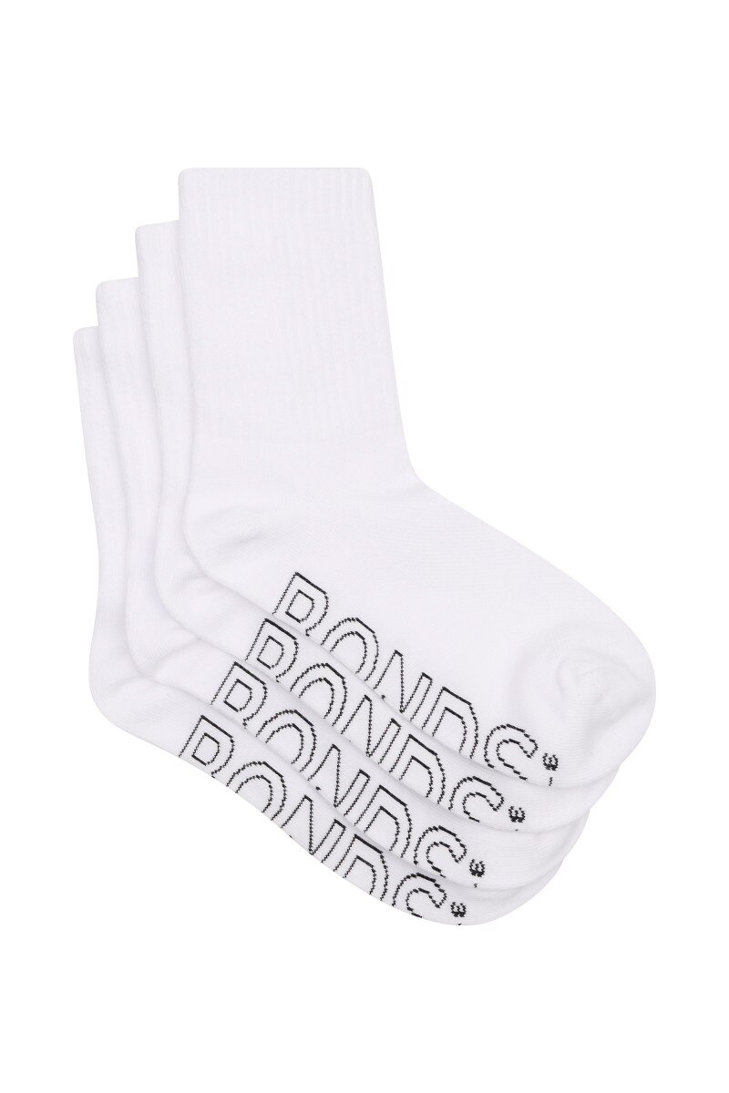 Bonds Womens Logo Light 1/2 Crew 4 Pack | Womens Socks | LXFV4N