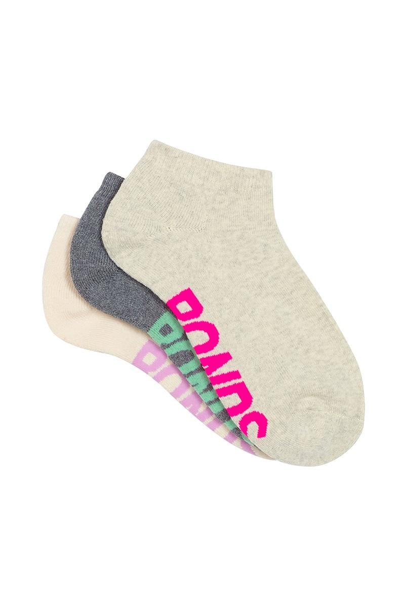 Bonds Womens Logo Cushioned Low Cut Socks 3 Pack | Womens Socks | LXJG3N