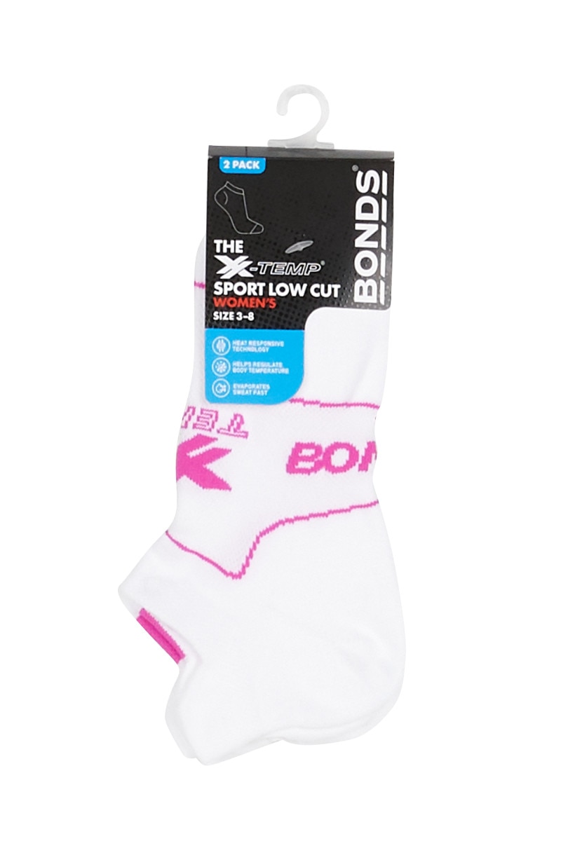Bonds Womens X-Temp Sport Low Cut Socks 2 Pack | Womens Socks | LXRL2N