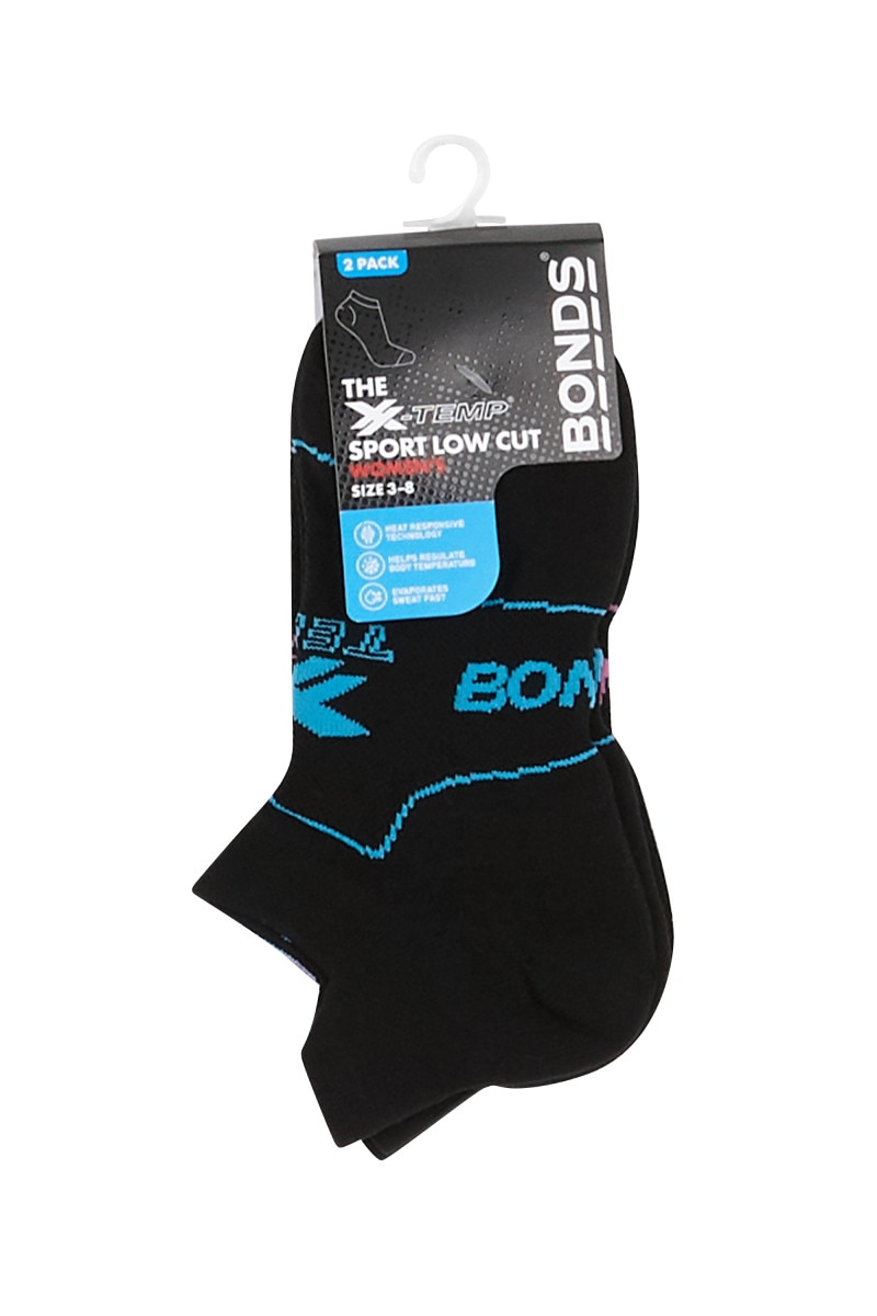 Bonds Womens X-Temp Sport Low Cut Socks 2 Pack | Womens Socks | LXRL2N