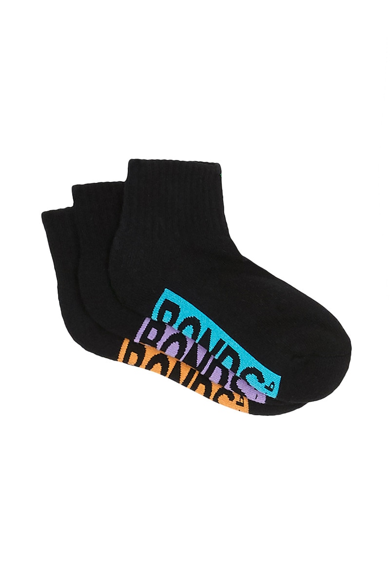 Bonds Kids Cushioned Quarter Crew Socks 3 Pack | Kids Socks | RXVP3N