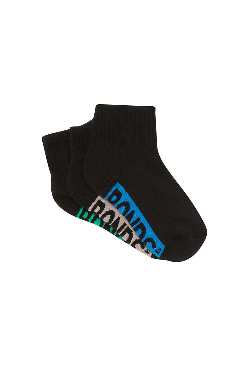 Buy Kid's Logo Cushioned Quarter Crew Socks 3 Pack in Boys Black Online ...