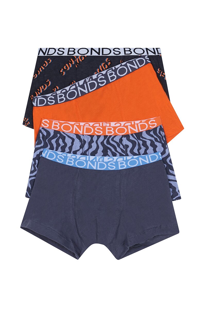 Bonds Boys Trunk 4 Pack | Boys Underwear | UWCF4A