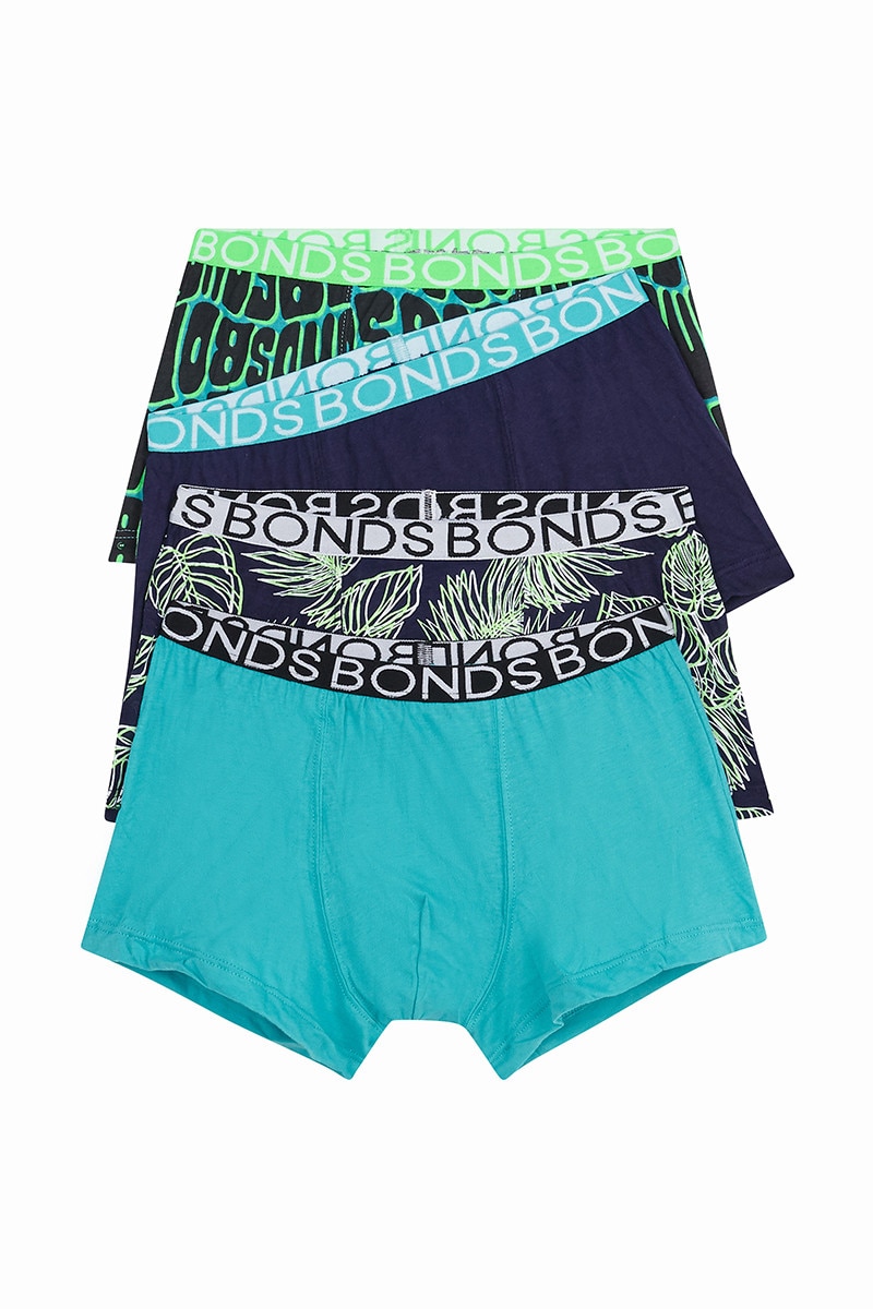 Bonds Boys Trunk 4 Pack | Boys Underwear | UWCF4A