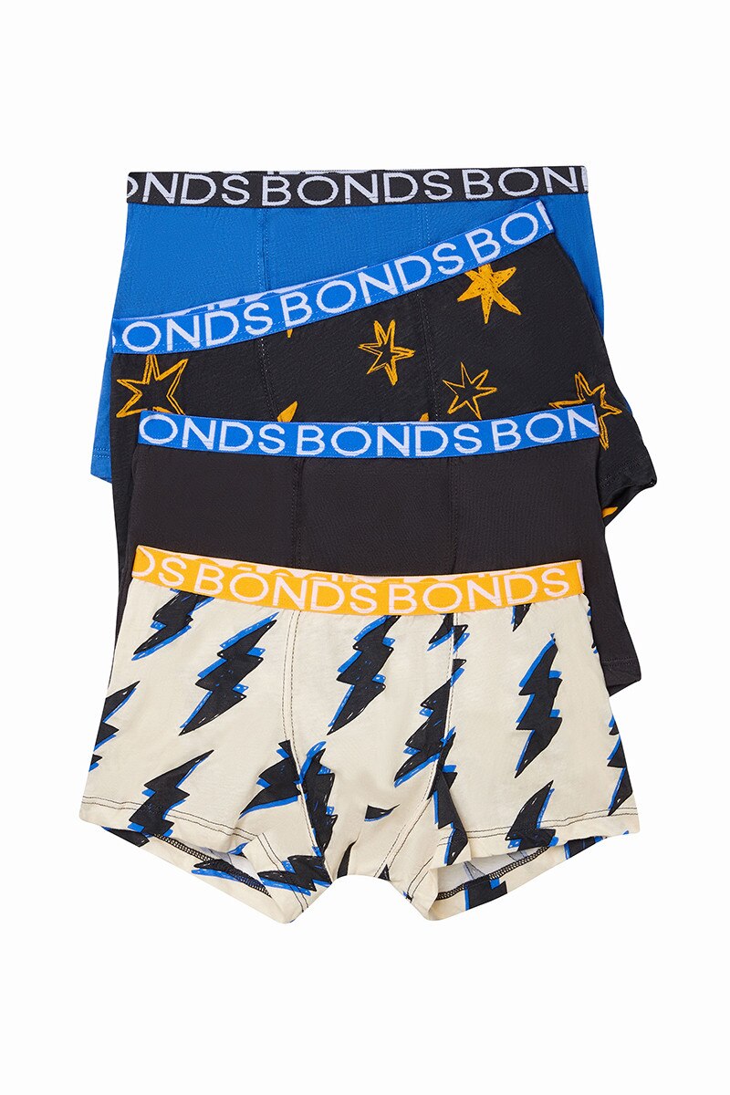 Bonds Boys Trunk 4 Pack | Boys Underwear | UWCF4A