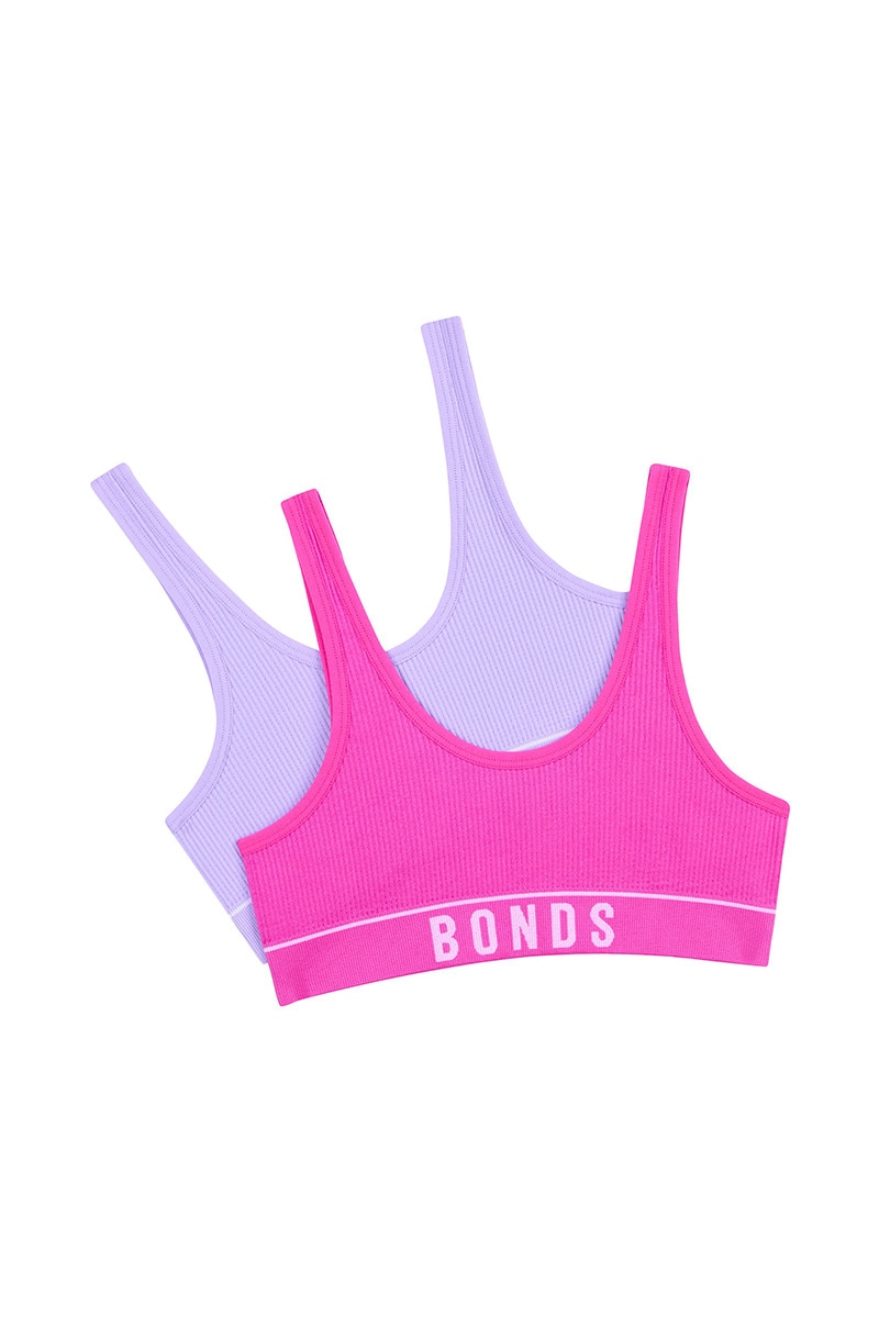 Bonds Girls Original Rib Tank Crop 2 Pack | Girls Crop | UWLK2A