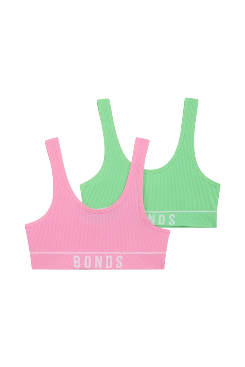 Bonds Girls Retro Rib Tank Crop 2 Pack | Girls Crop | UWLK2A