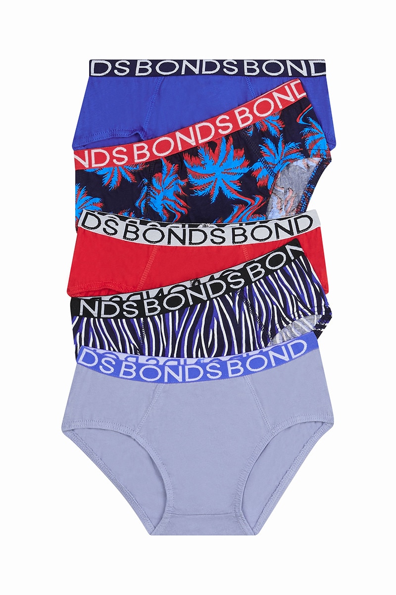 Bonds Boys Brief 5 Pack | Boys Underwear | UWNU5A