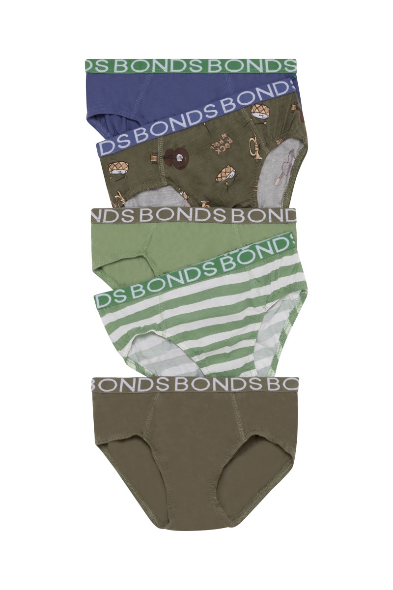 Bonds Boys Brief 5 Pack | Boys Underwear | UWNU5A