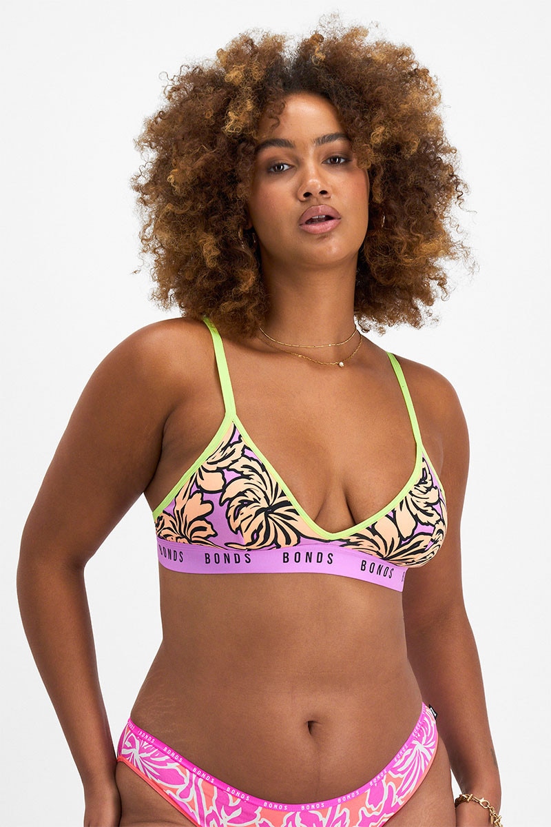 BONDS Icons Triangle Bralette | YWN7 | Hot Tropic Purple